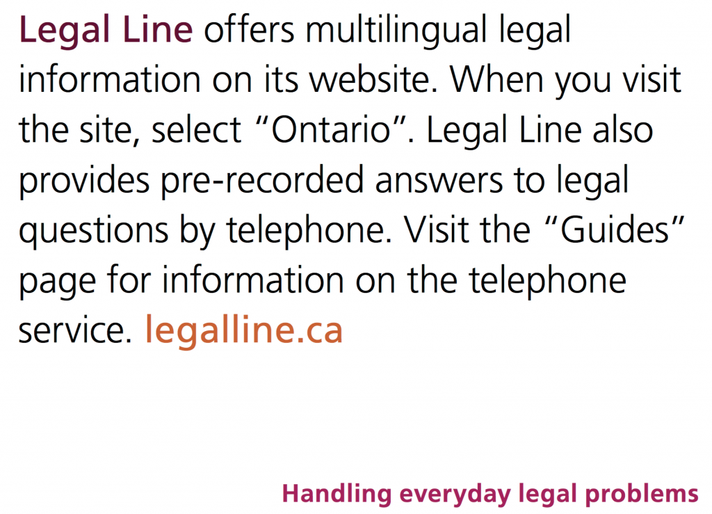 Law Society of Ontario (LSO) and Legal Line ... - FREE Legal ...